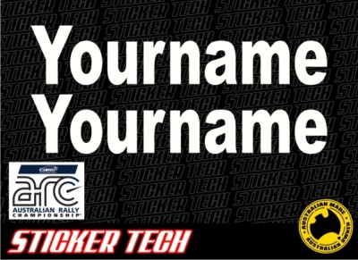 CAMS ARC AUSTRALIAN RALLY CHAMPIONSHIP APPROVED RALLY CAR NAME STICKER ...