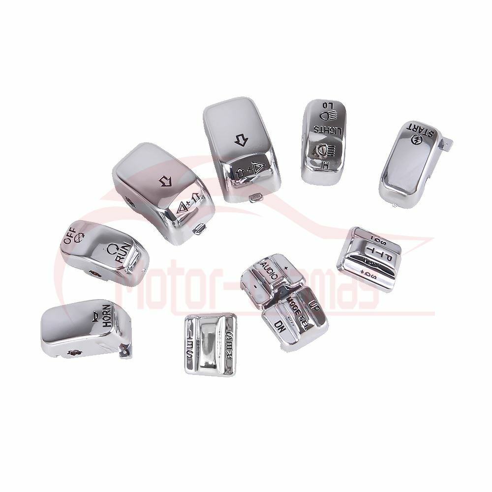 Chrome Hand Control Switch Housing Caps Fit for Harley Touring Electra ...