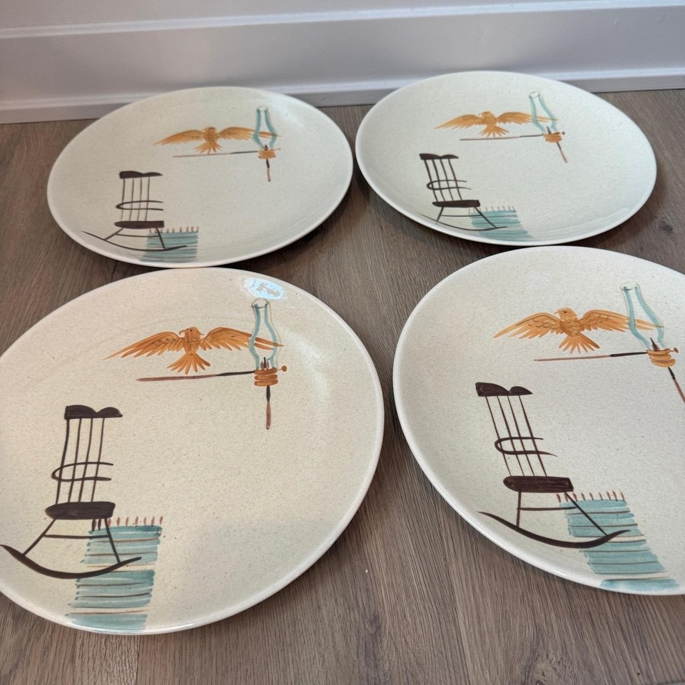Red Wing Pottery Hearthside Large Dinner Plates Set of 4 MCM Farmhouse ...