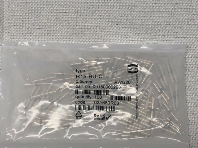 HARTING 09150006203 R15-bu-c Crimp Connector 100 Pcs for sale online | eBay