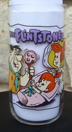 Vintage Flintstones Pebbles The Blessed Event Glass Hardees First 30 ...