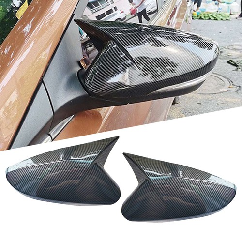 1pair Carbon Fiber Style Side Horn Rear View Mirror Cover Fit For ...