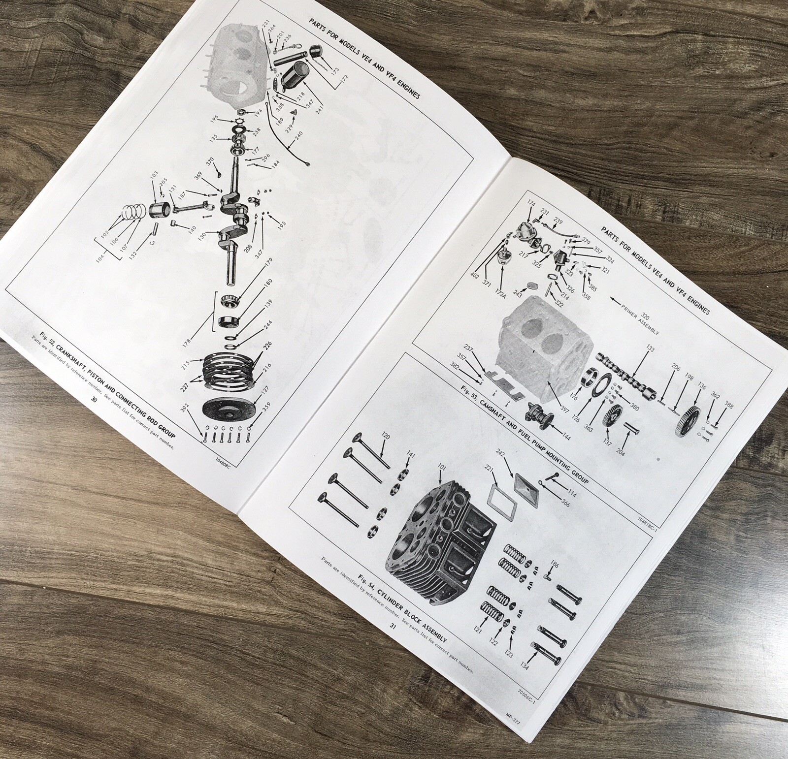 Wisconsin Ve4 Vf4 Engine Service Repair Operators Parts Manual Owners ...