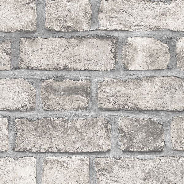 Norwall FH37520 Farmhouse Prepasted Brick Wallpaper Taupe Black Dove ...