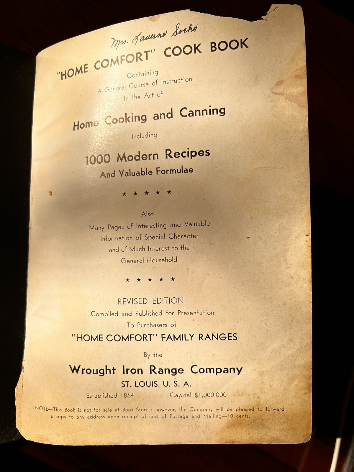 Vtg Home Comfort Cook Book Reprint by Wrought Iron Range Company 1933 ...