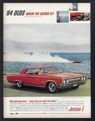 1964 OLDSMOBILE JETSTAR I Print Ad "Where the action is!" Hydroplane ...