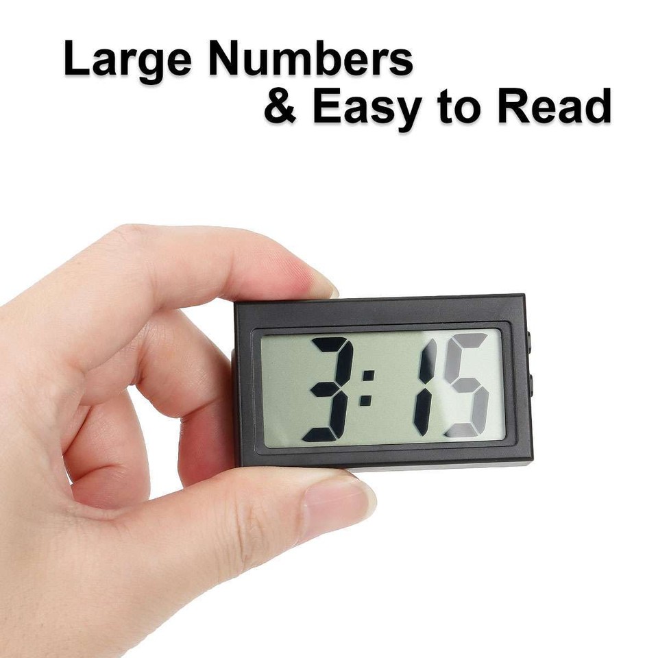 US Car Dashboard Digital Clock Small LED Clock Vehicle Adhesive Mini ...