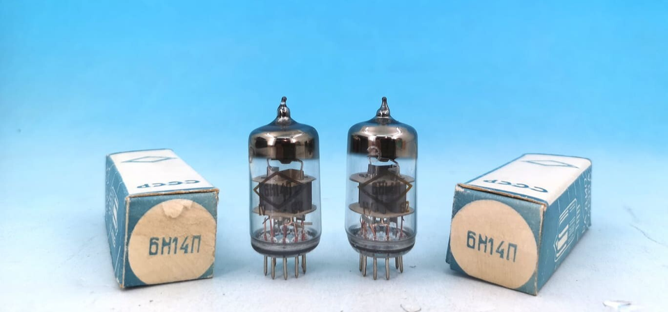 2 x 6N14P FOTON MATCHED PAIR STRONG Double Triode Tube ECC84 6CW7 1962y ...