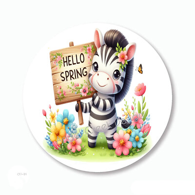 Hello Spring Zebra Favors Scrapbook Stickers Envelope Seals Labels | eBay
