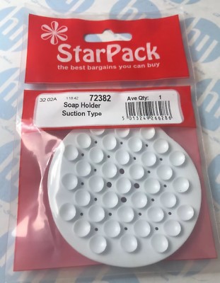 Soap Holder Rubber White Suction Grip Kitchen Bathroom Anti Slip Sucker ...