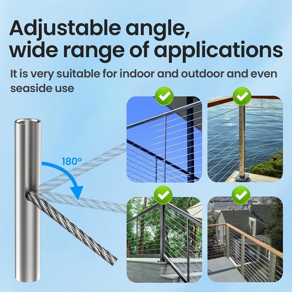 20Pack 1/8in Cable Railing Kit,Swageless Cable Railing Kit,Cable ...