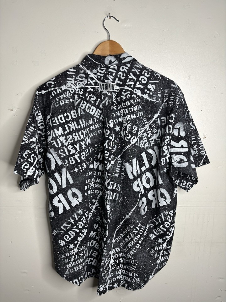 Vtg 80s Vision Street Wear Stencil Alphabarb Shirt Button Up Skate Surf ...