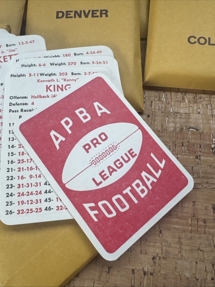Original Box 27 Teams APBA FOOTBALL TEAM CARDS SETS NOS Game | eBay
