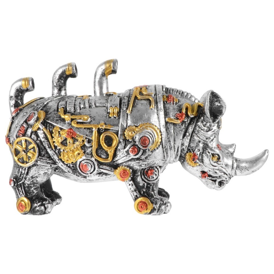Desktop Ornament Punk Rhino Decor Statue Rhinoceros | eBay Australia