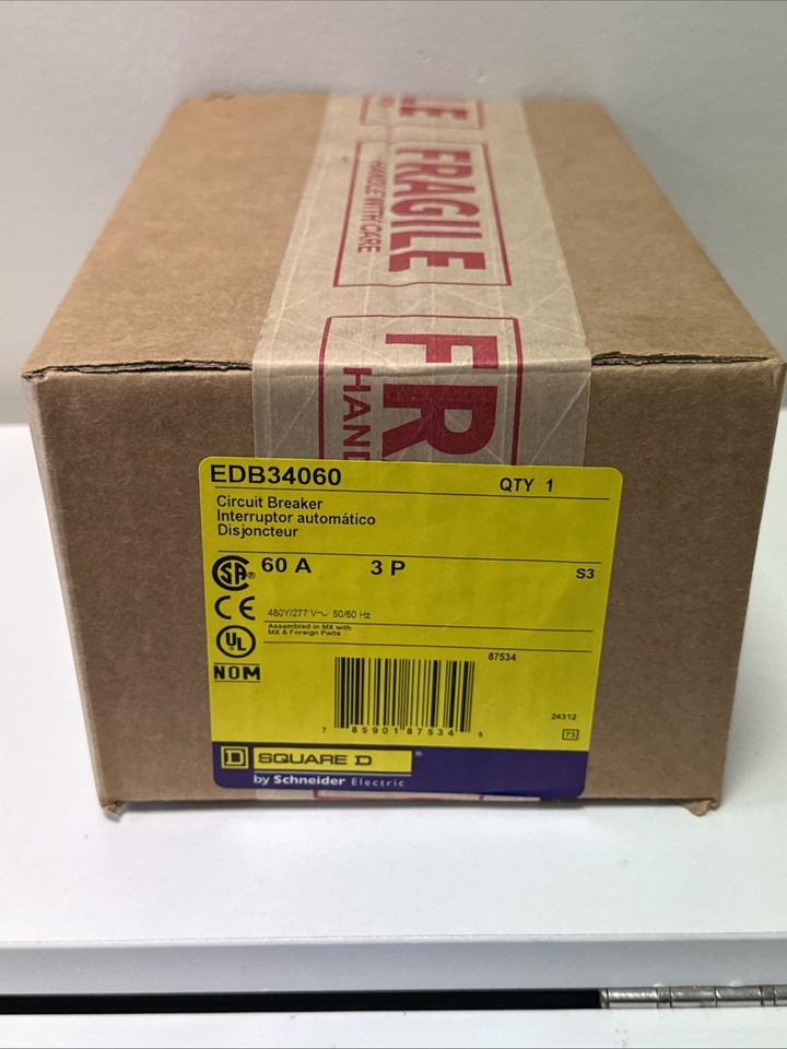 Square D EDB34060 Circuit Breaker 60 Amp 3 Pole 480Y/277 V | eBay