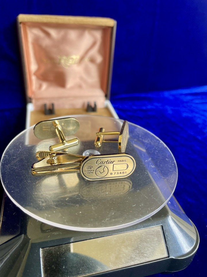 Cartier Lighter Tie Clip Cufflinks New Old Stock Condition Vintage Cufflinks Box | eBay