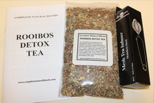 ROOIBOS DETOX TEA & Infuser HERBAL LIVER BODY CLEANSE DETOXIFY organic ...