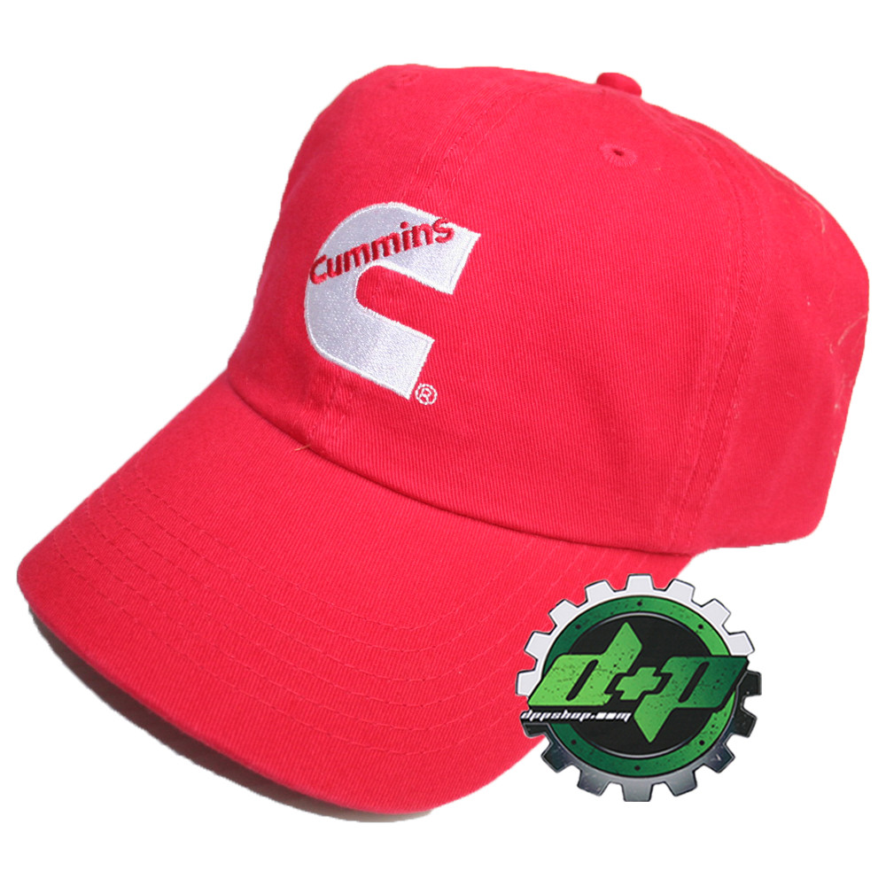 Cummins baseball hat cap basic red soft center logo hat truck diesel ...