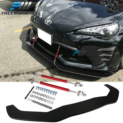 Fits 17-18 Toyota 86 Front Splitter Lip W/ Hardware Matte Black PP ...