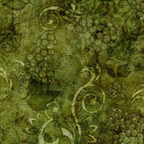 Perfectly Vintage TONAL GRAPES & SCROLL GR 100% Cotton FABRIC priced by ...