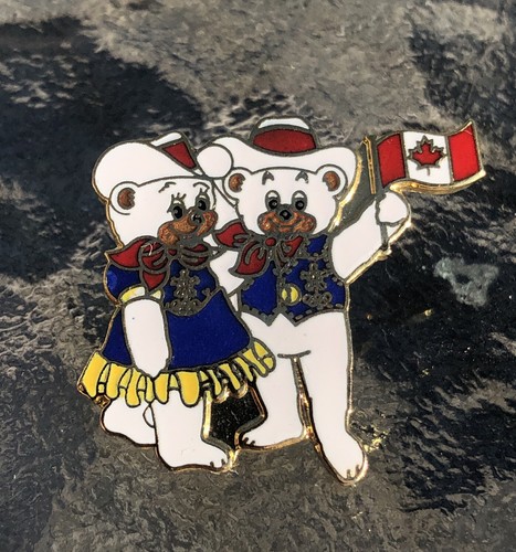 Canadian Cowboy Bears Holding Flag Collectors Metal Lapel Pin | eBay