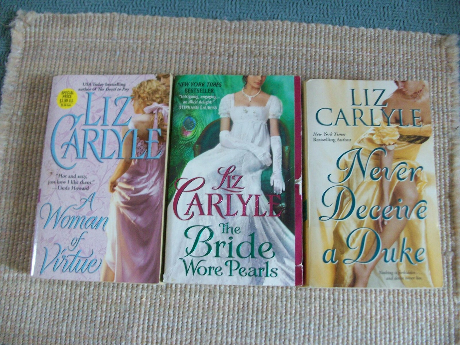 3 Liz Carlyle Paperbacks- Never Deceive A Duke, The Bride Wore Pearls ...