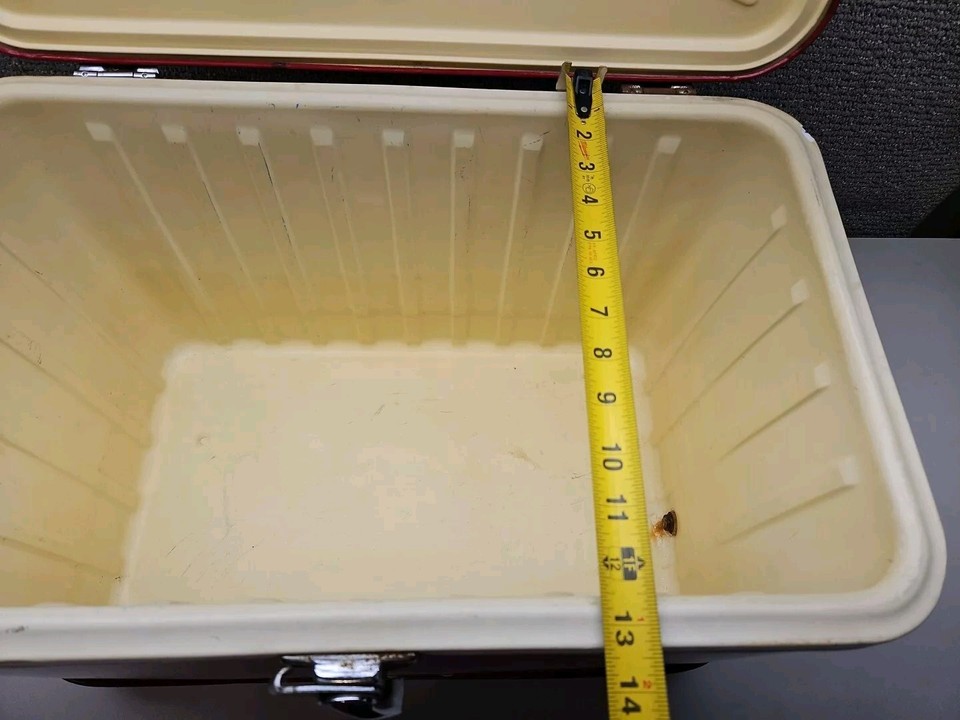 VINTAGE Thermos Cooler Picnic Ice Chest Deluxe Model Red 20 x 13 x 13 ...