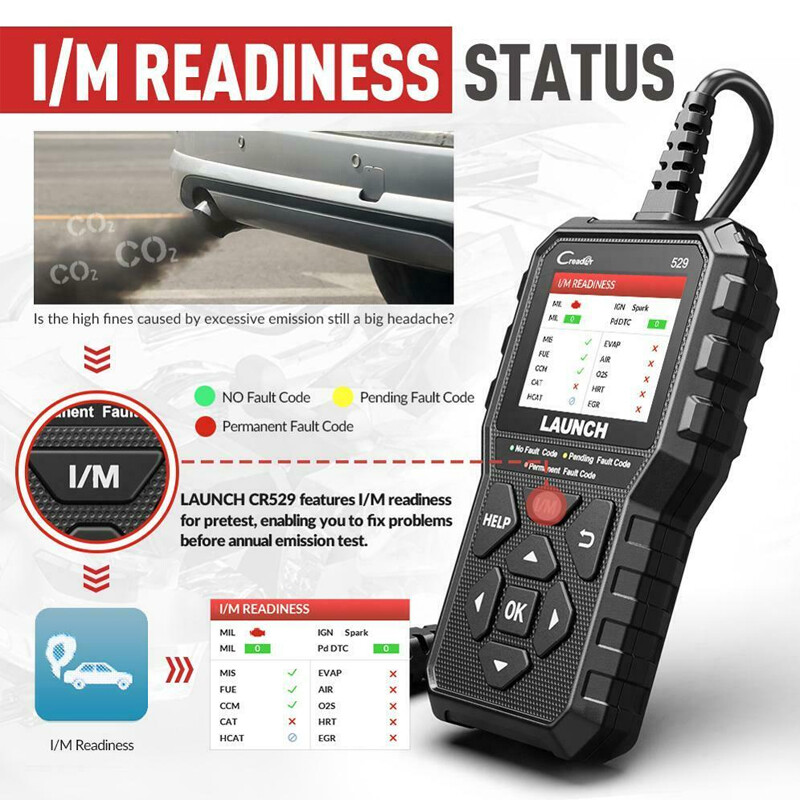 Check Engine Light Emission Test EOBD OBD2 Scanner Code Reader as ...