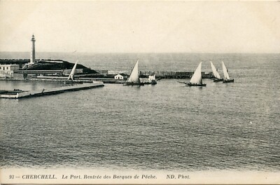CARTE POSTALE ALGERIE / CHERCHELL / LE PORT RENTREE DES BARQUES DE ...