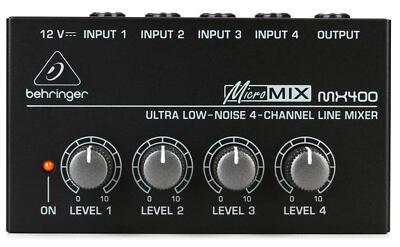 BEHRINGER MX400 Micro MIX Ultra Low-Noise 4-channel Line Mixer w ...