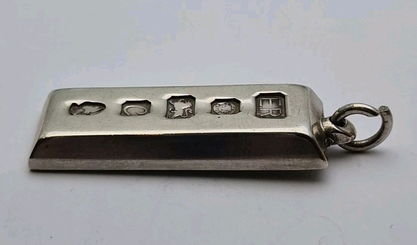 LARGE VINTAGE 925 STERLING SILVER INGOT PENDANT 31g LOT #8 | eBay UK