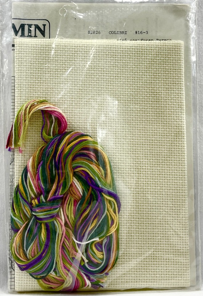 NEW 1980s Janlynn Hummingbird 2826 Counted Cross Stitch Kit 8x10 ...