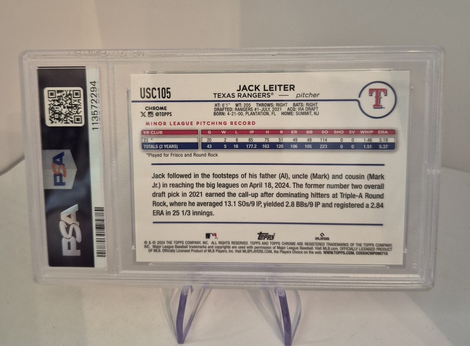 2024 Topps Chrome Jack Leiter Green Wave Refractor Rookie /99 USC 105 ...