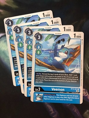 4x Veemon BT12-021 C (Playset) Digimon CCG | Across Time Near Mint English | eBay