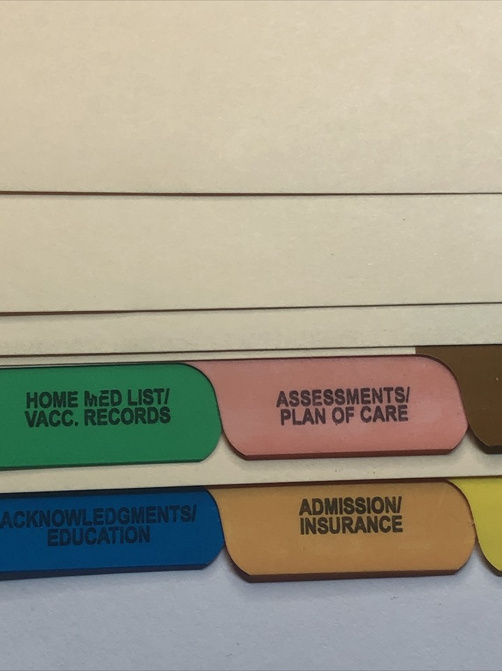 Medical Record Chart Divider Tabs - 17 Colored Tab Dividers Pack Of 17 ...