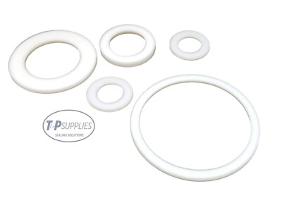 Teflon PTFE Washer / Spacers 2mm thick x2, pick your own size upto 40mm ...