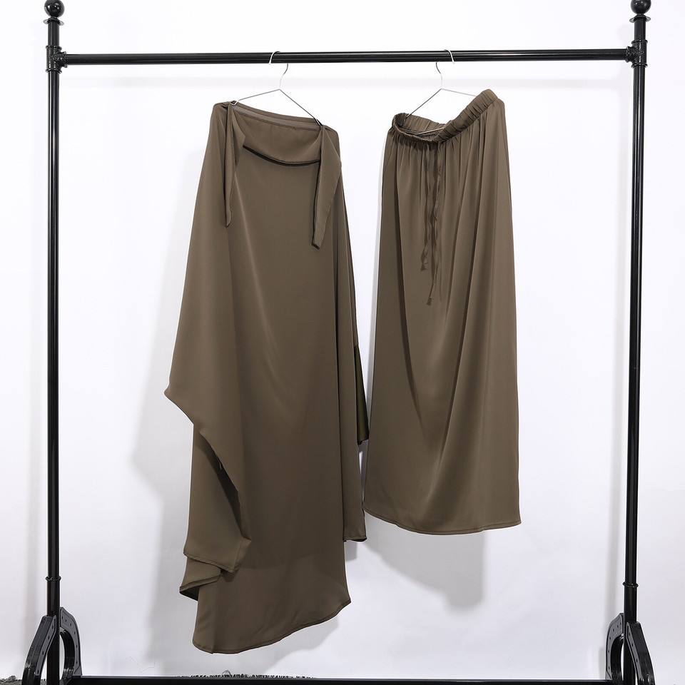 Khimar Hijab Burqa Caftan Muslim Women Kaftan Abaya Islamic Set Ramadan ...