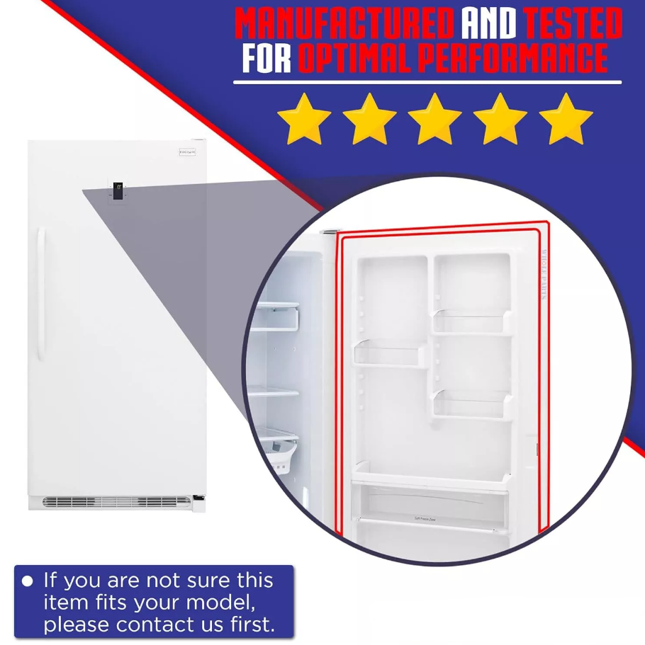 Freezer Door Gasket (White) For Frigidaire FFFH20F2QWE FFFH20F2QWF ...