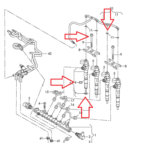 Bosch injector set 2.0TDI 059130519 WHT004739 WHT005302 WHT000884 ...
