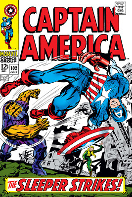Captain America Issue 102 Comic Book Poster The Sleeper Strikes | eBay