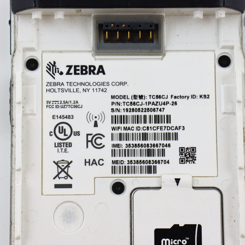 Zebra Motorola TC56 Mobile Barcode Scanner GSM Android 4G LTE TC56CJ ...
