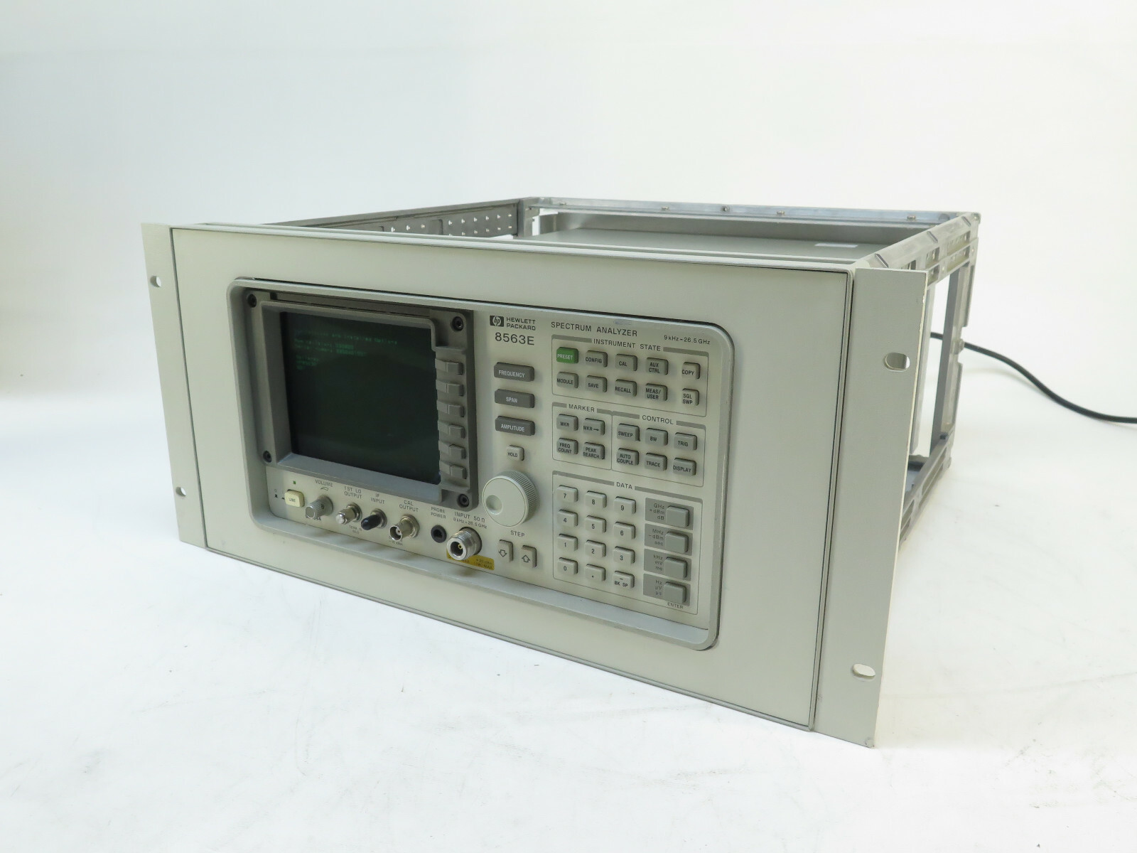 HP 8563E Spectrum Analyzer 9KHz - 26.5GHz w Rack kit 007 Fast time ...