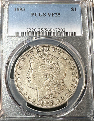 1893 Key Morgan Dollar PCGS VF25 Super for Grade, New Slab Best Price ...
