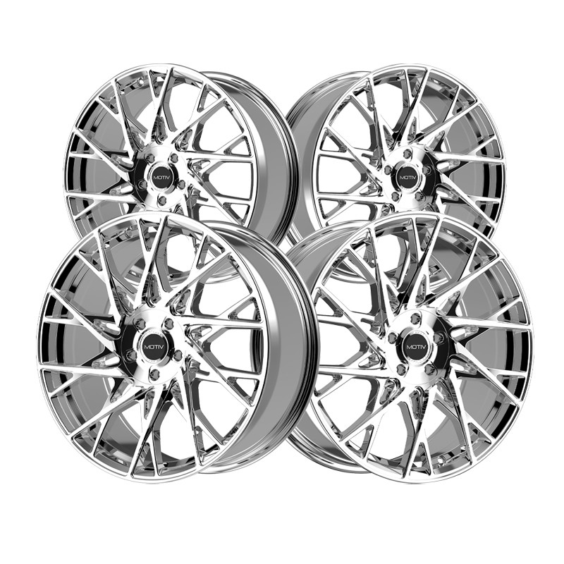 (1) Motiv 430C 18X8 5X112/5X4.50 73.1 Hub +40 Offset Chrome Wheel Rim ...