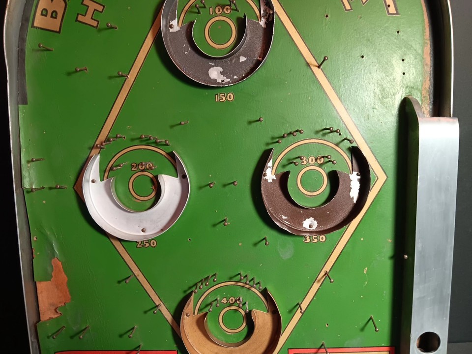 VINTAGE 1930s GOTTLIEB BAFFLE BALL PINBALL ARCADE GAME - PLUNGER PULLS ...