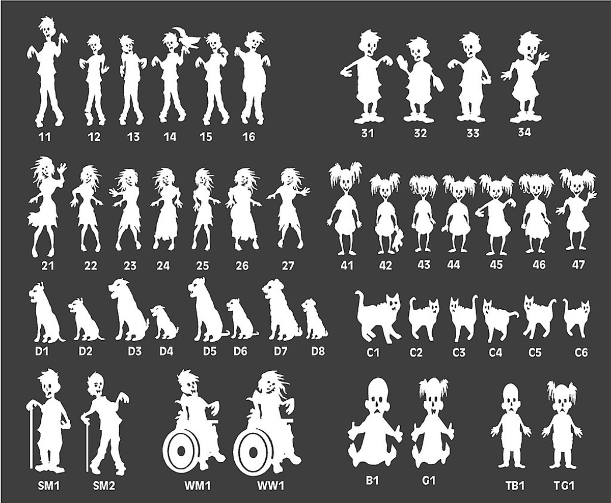 Zombie Stick Family Decals