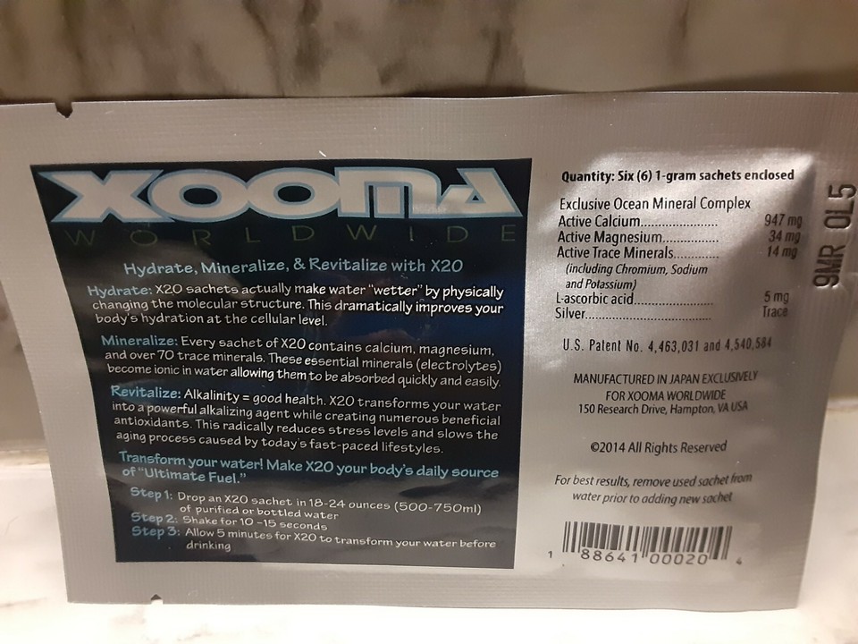 Xooma X2O - 5 Foil Packets - 6 Sachets per pack (30 sachets total!) | eBay