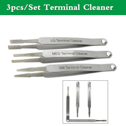 3pcs/Set Diamond Grip Electrical Terminal Cleaner Tool Wiring Tweezer ...