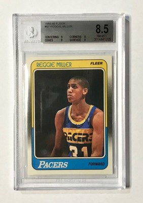 1988-89 Fleer #57 Reggie Miller Pacers (RC) BGS 8.5 (w/3x9’s) !!! .5 ...