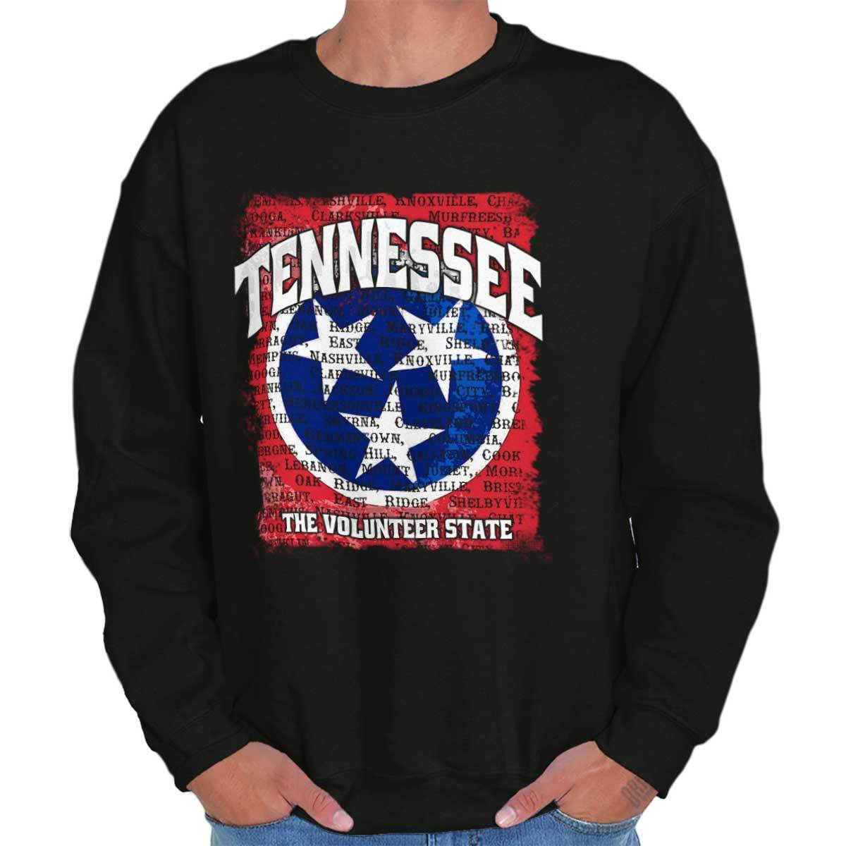 Tennessee Volunteer State Flag Vintage Gift Womens or Mens Crewneck ...
